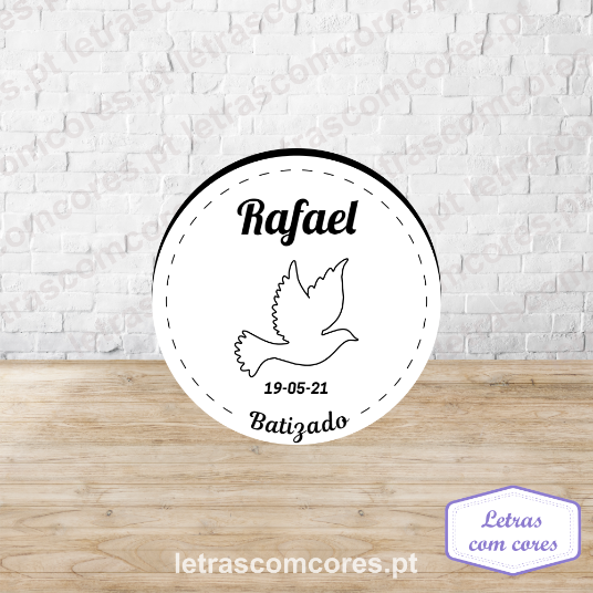 Pomba Círculo (Íman) – Letras com Cores